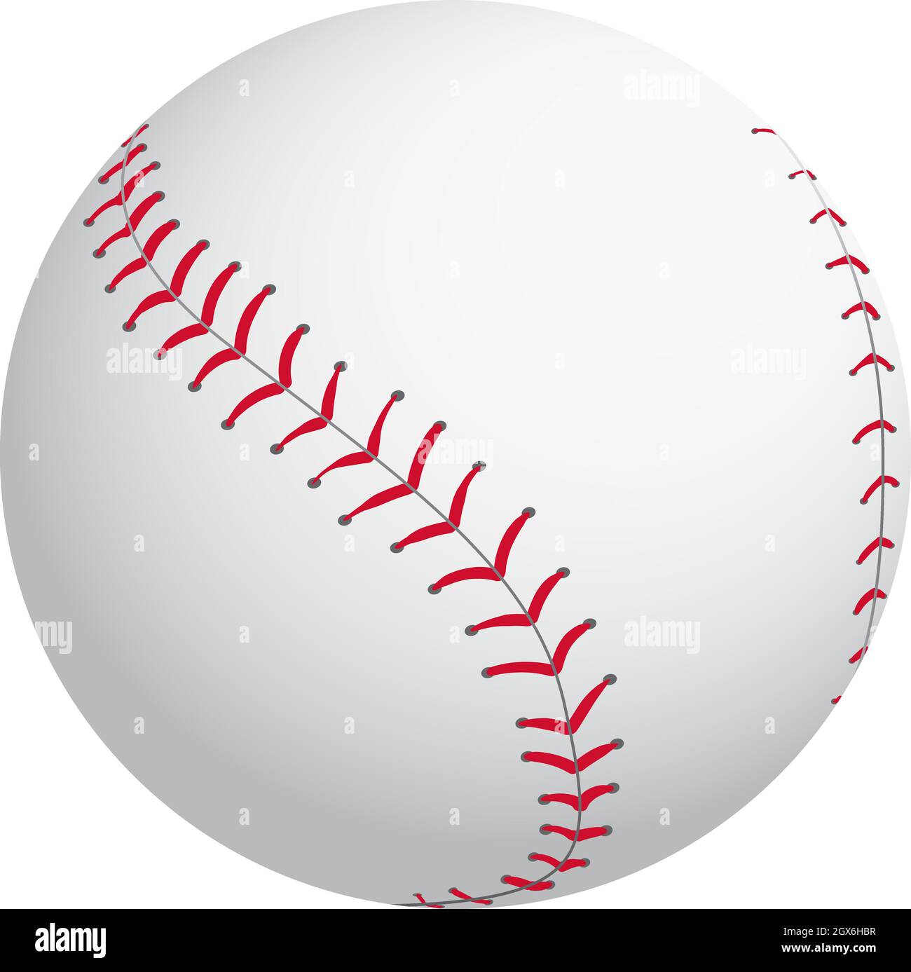 White baseball ball with red stitching - Vector Illustration Stock ...