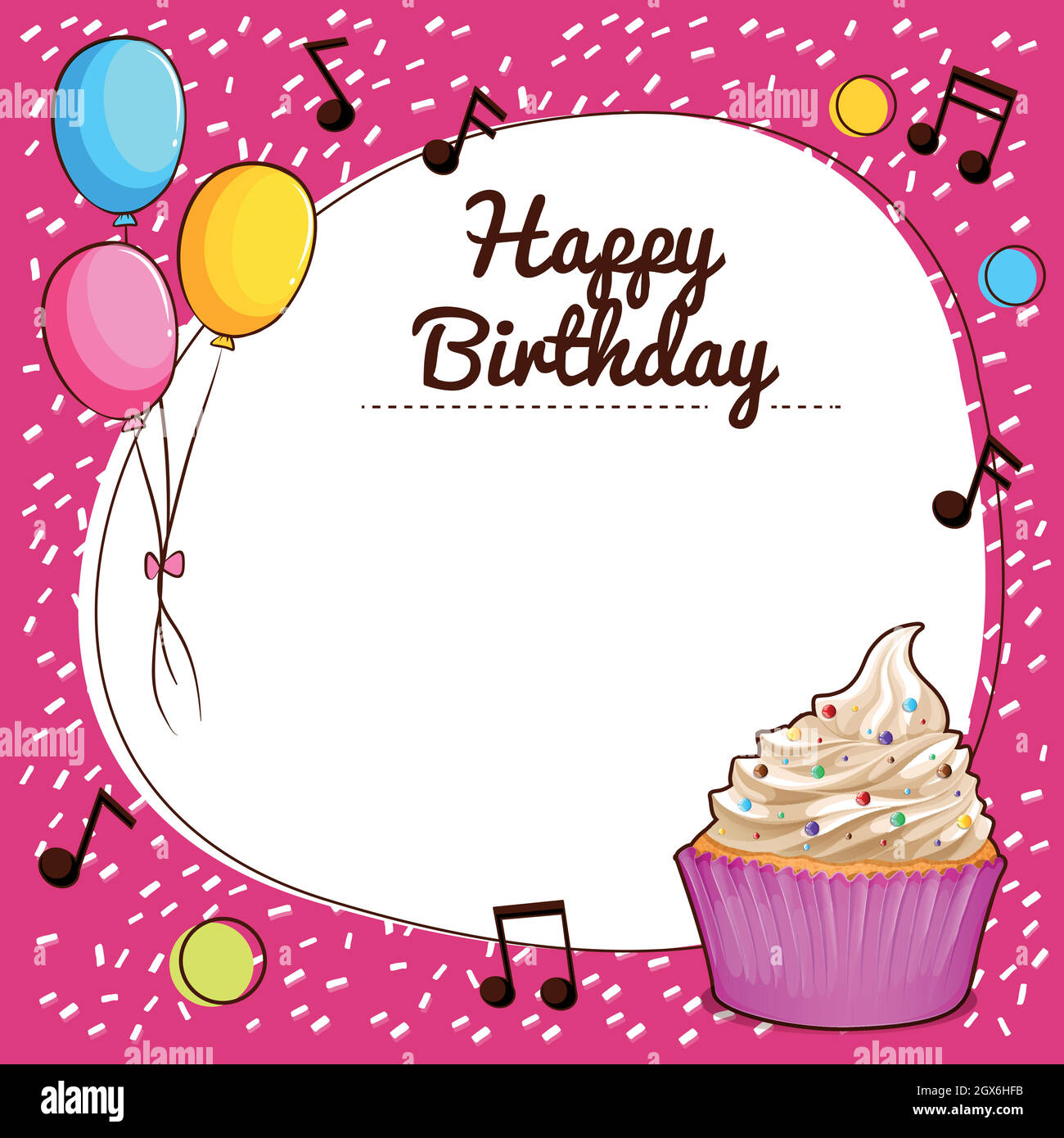 Border design with pink cupcake Stock Vector Image & Art - Alamy