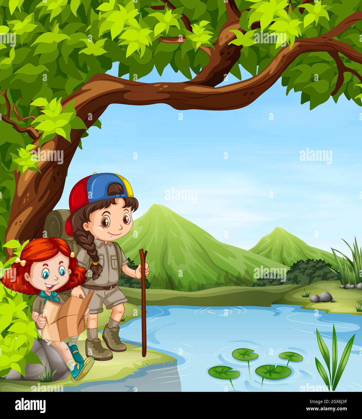 Hiking illustration Stock Vector Images - Alamy