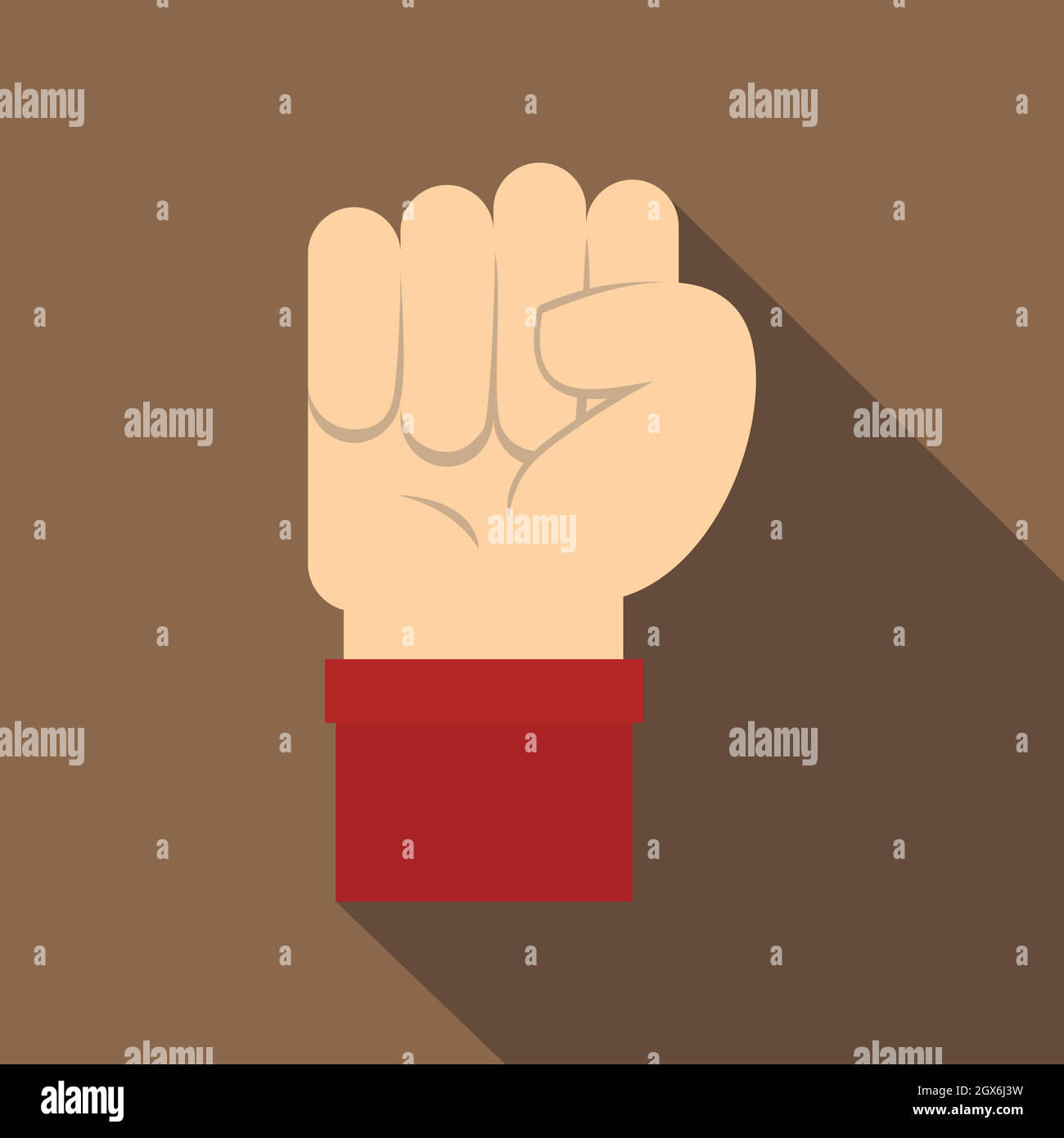 Raised up clenched male fist icon, flat style Stock Vector Image & Art ...