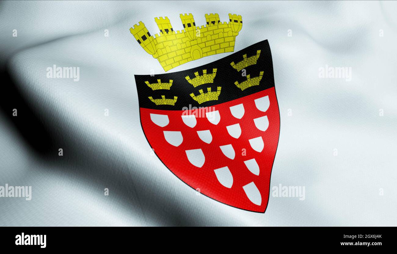 3D Illustration of a waving Maltese region flag of South Eastern Stock ...