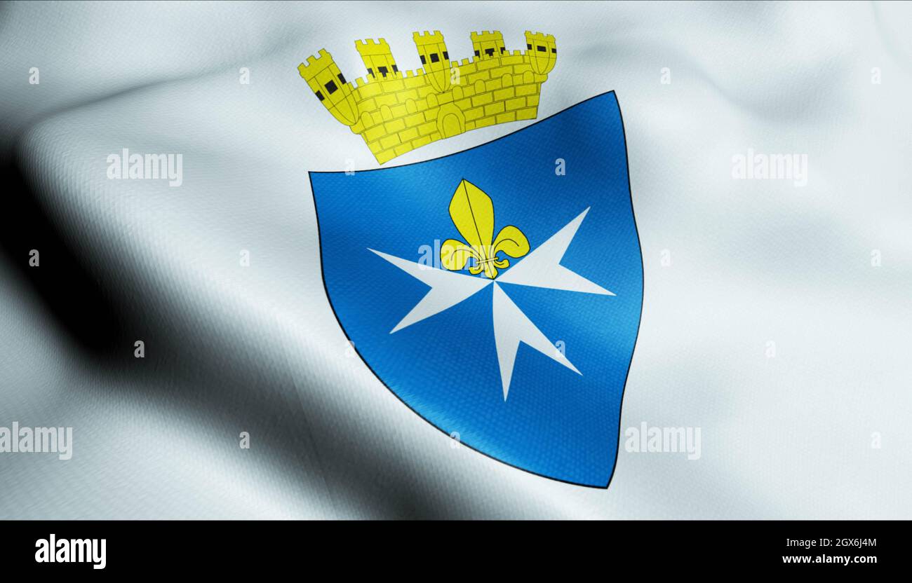 3D Illustration of a waving Maltese region flag of Northern Stock Photo ...
