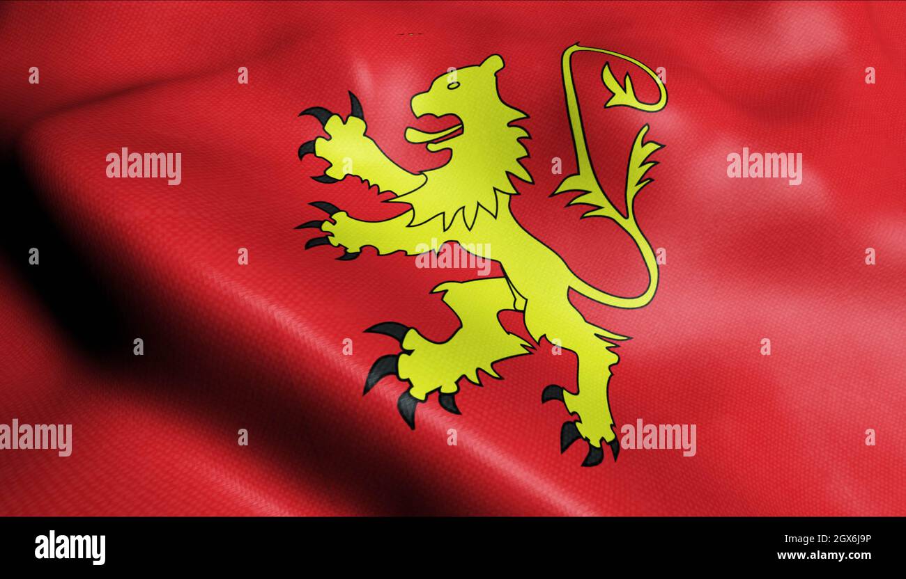 3D Illustration of a waving Maltese city flag of Valletta Stock Photo ...