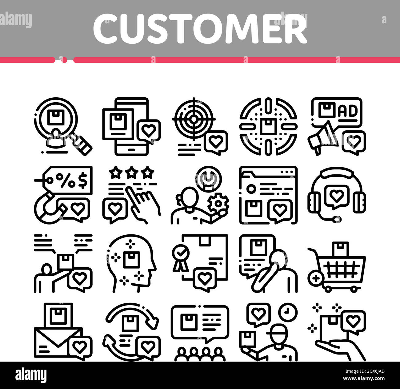 Buyer Customer Journey Collection Icons Set Vector Stock Vector Image ...