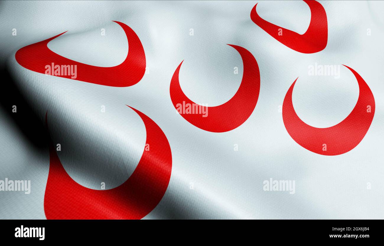 3D Illustration of a waving Maltese city flag of Qormi Stock Photo - Alamy