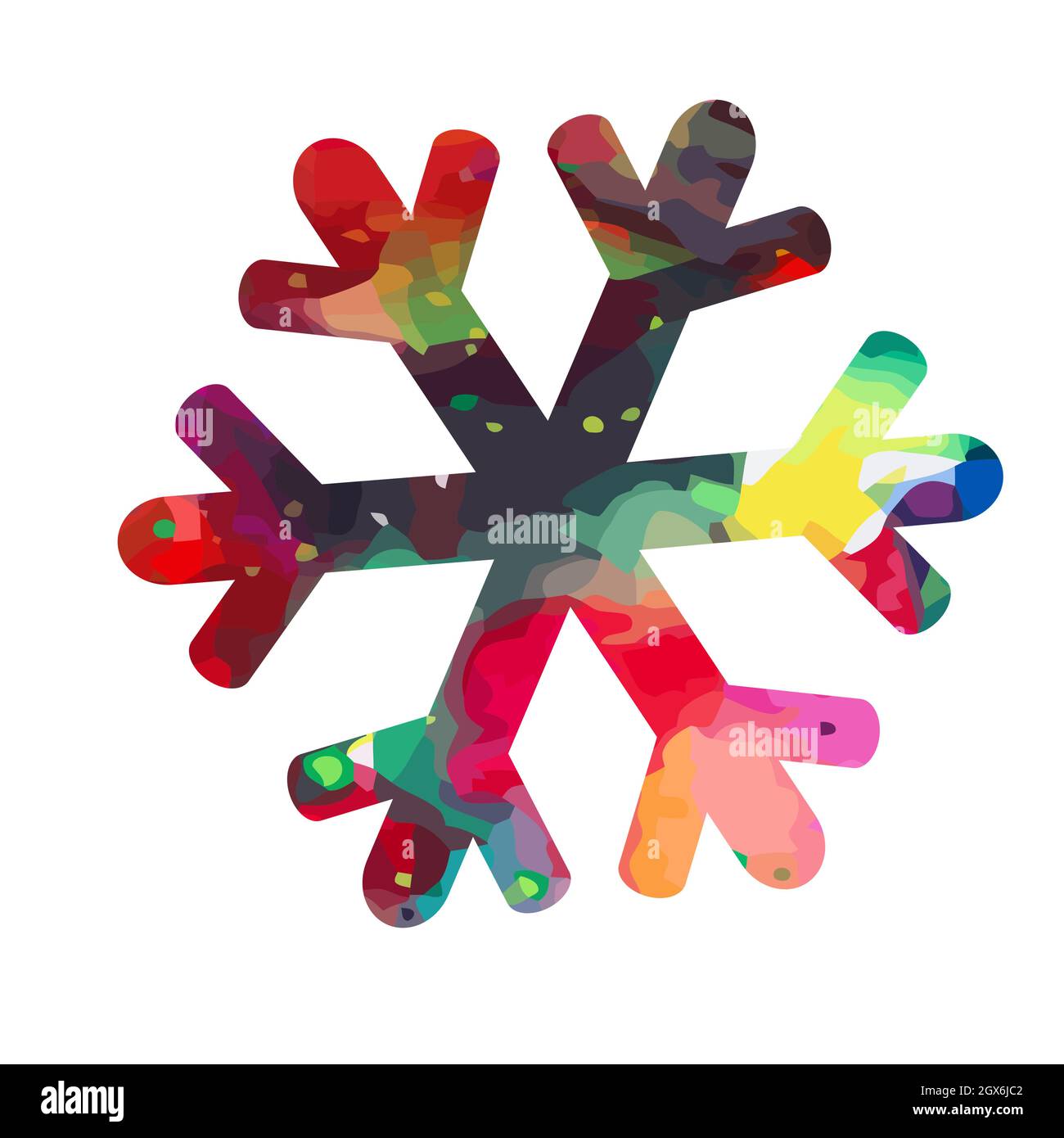 Multi-colored beautiful snowflake object. Vector illustration Stock ...