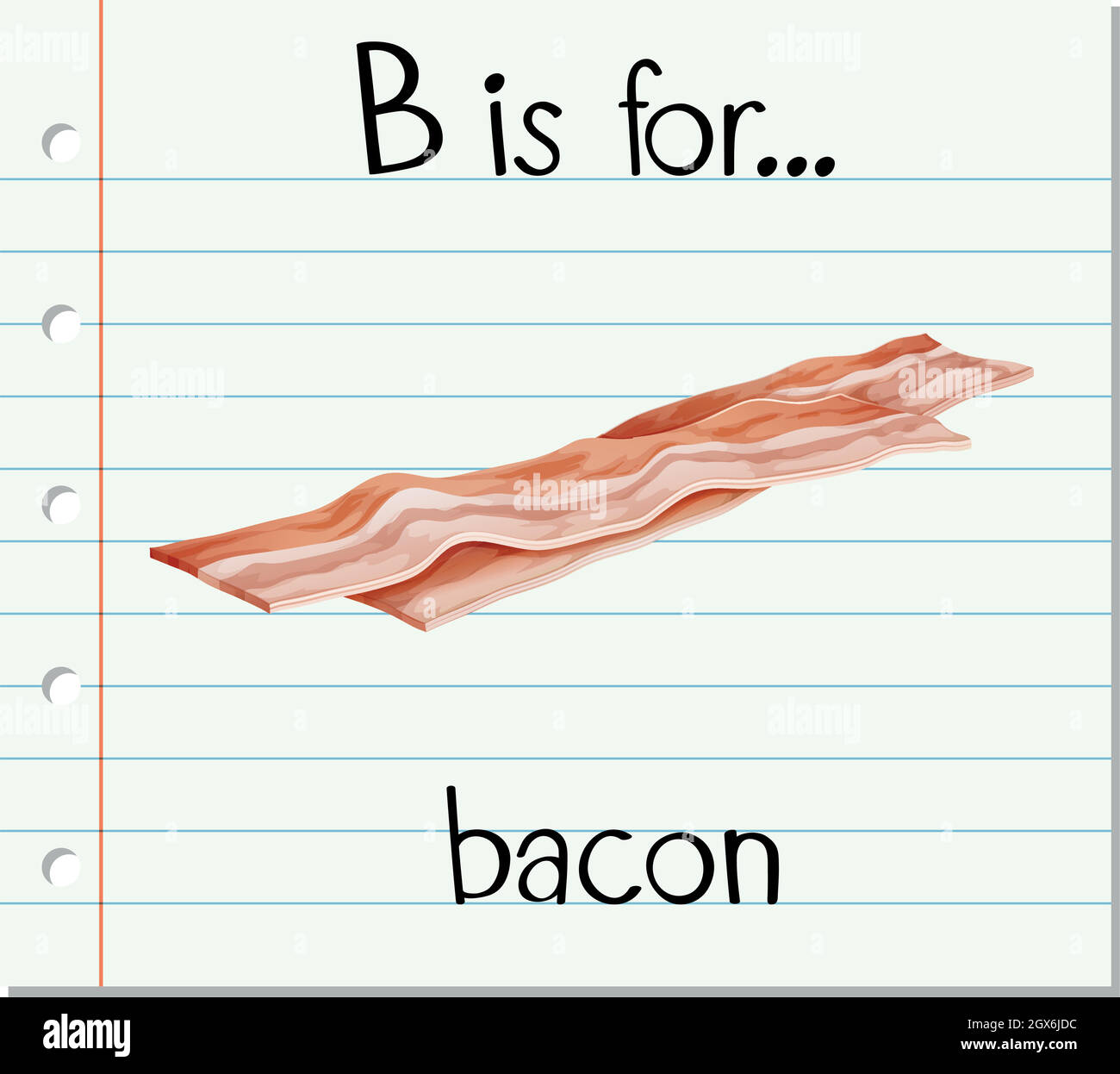 Flashcard letter B is for bacon Stock Vector Image & Art - Alamy