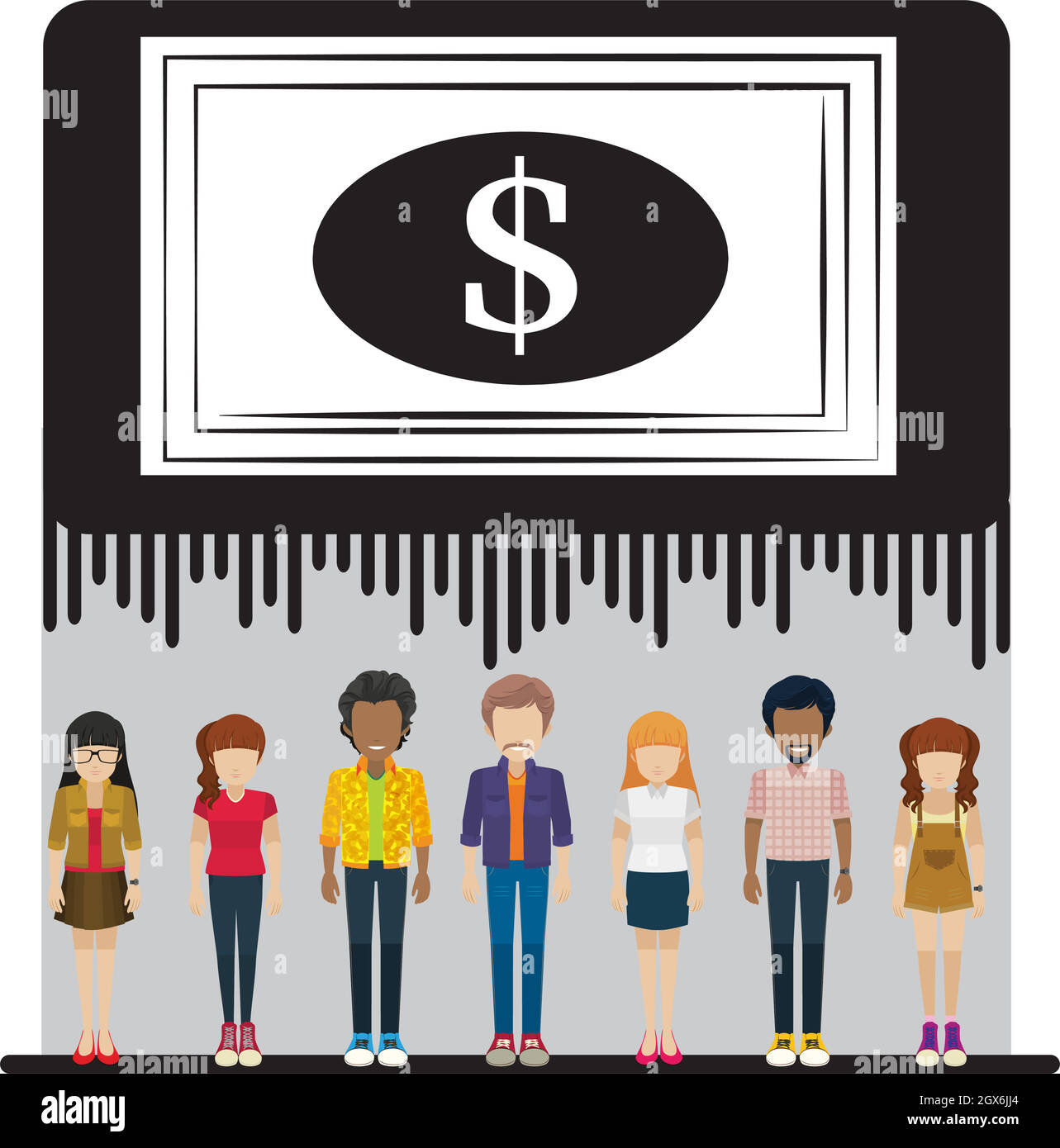 Men crowd above Stock Vector Images - Alamy