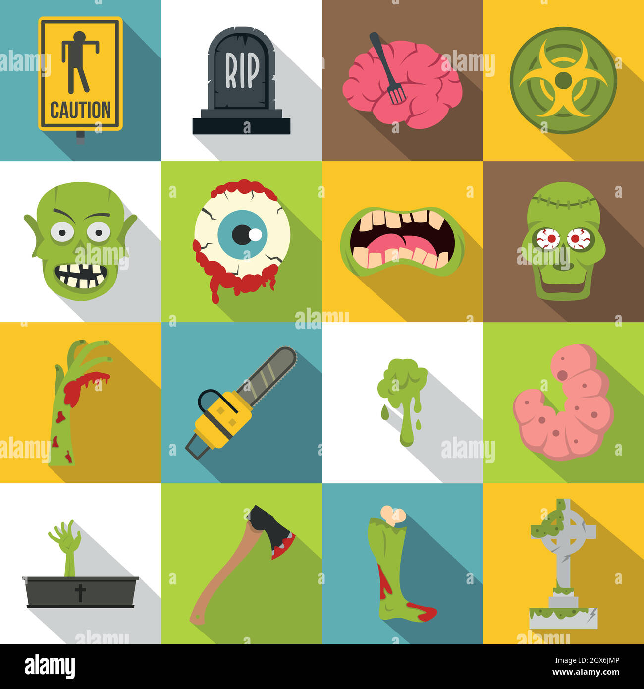 Zombie horror color icon Stock Vector Images - Alamy