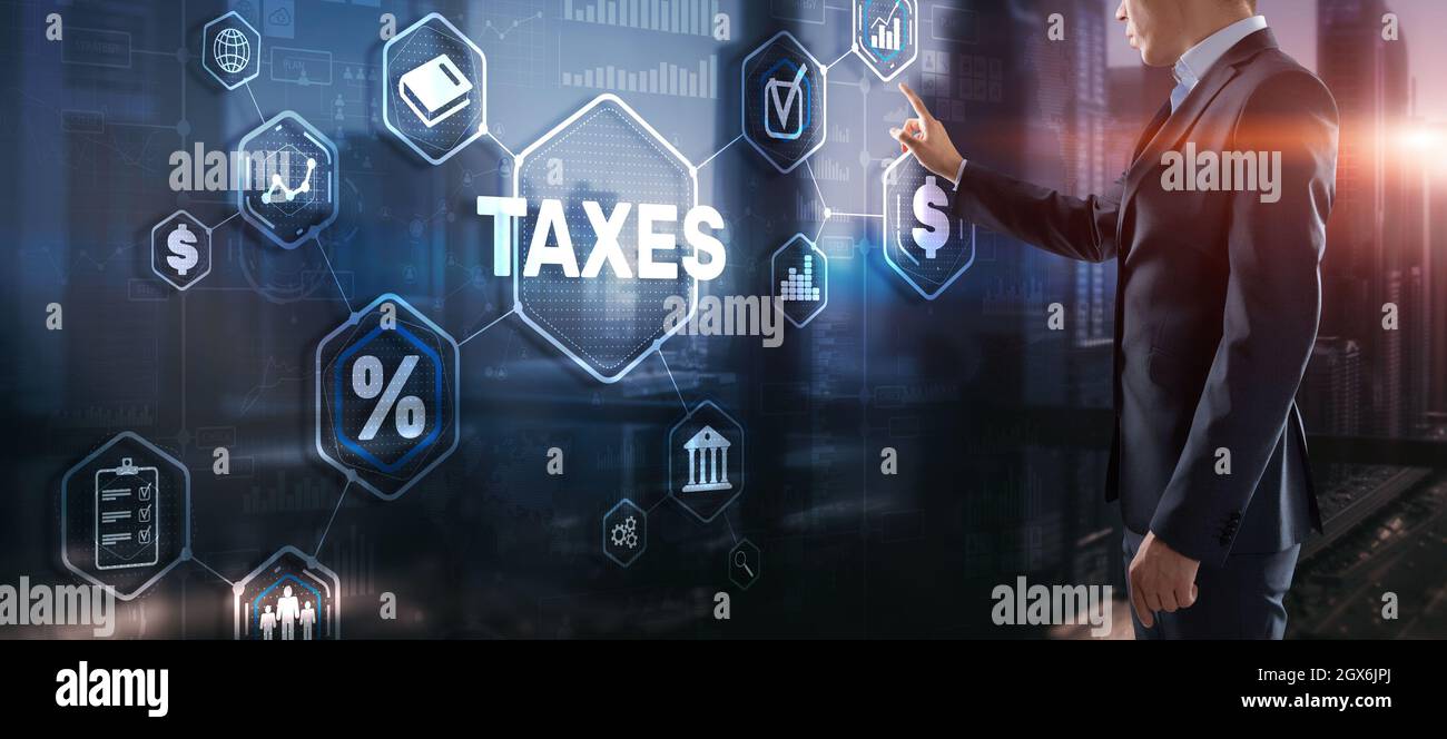 Concept of taxes paid by individuals and corporations such as VAT ...
