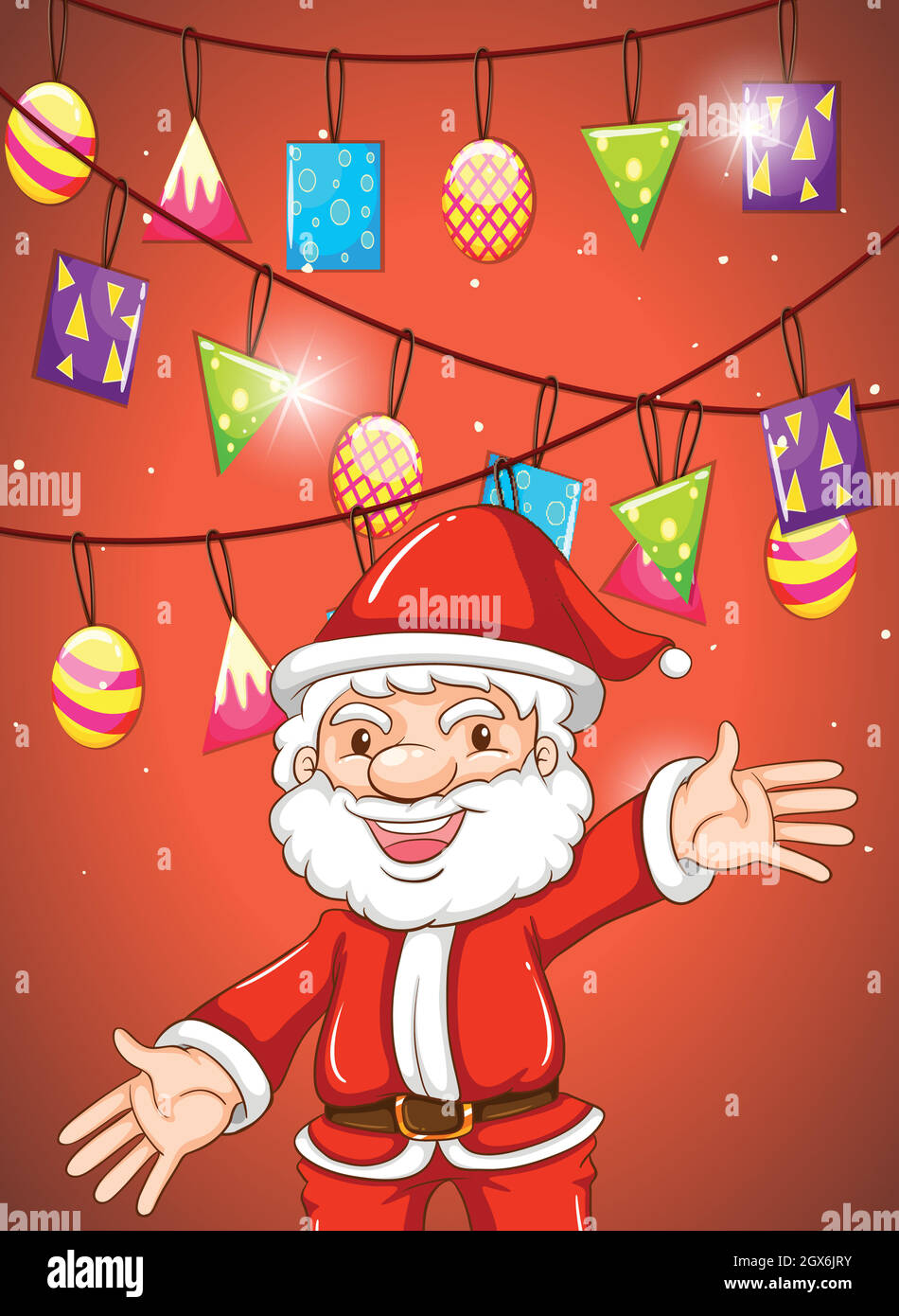 Christmas theme with Santa and ornaments Stock Vector Image & Art - Alamy