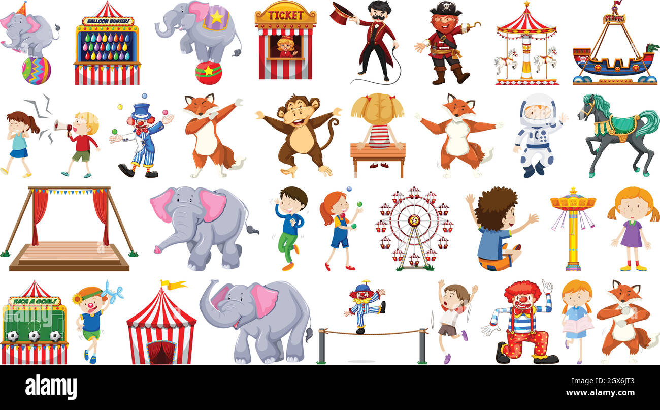 Large circus themed set Stock Vector Image & Art - Alamy