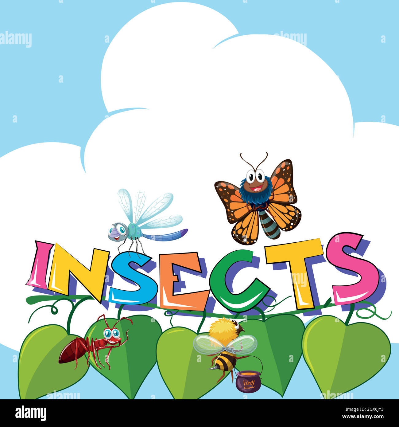 Word insects with many insects on the leaves Stock Vector Image & Art ...
