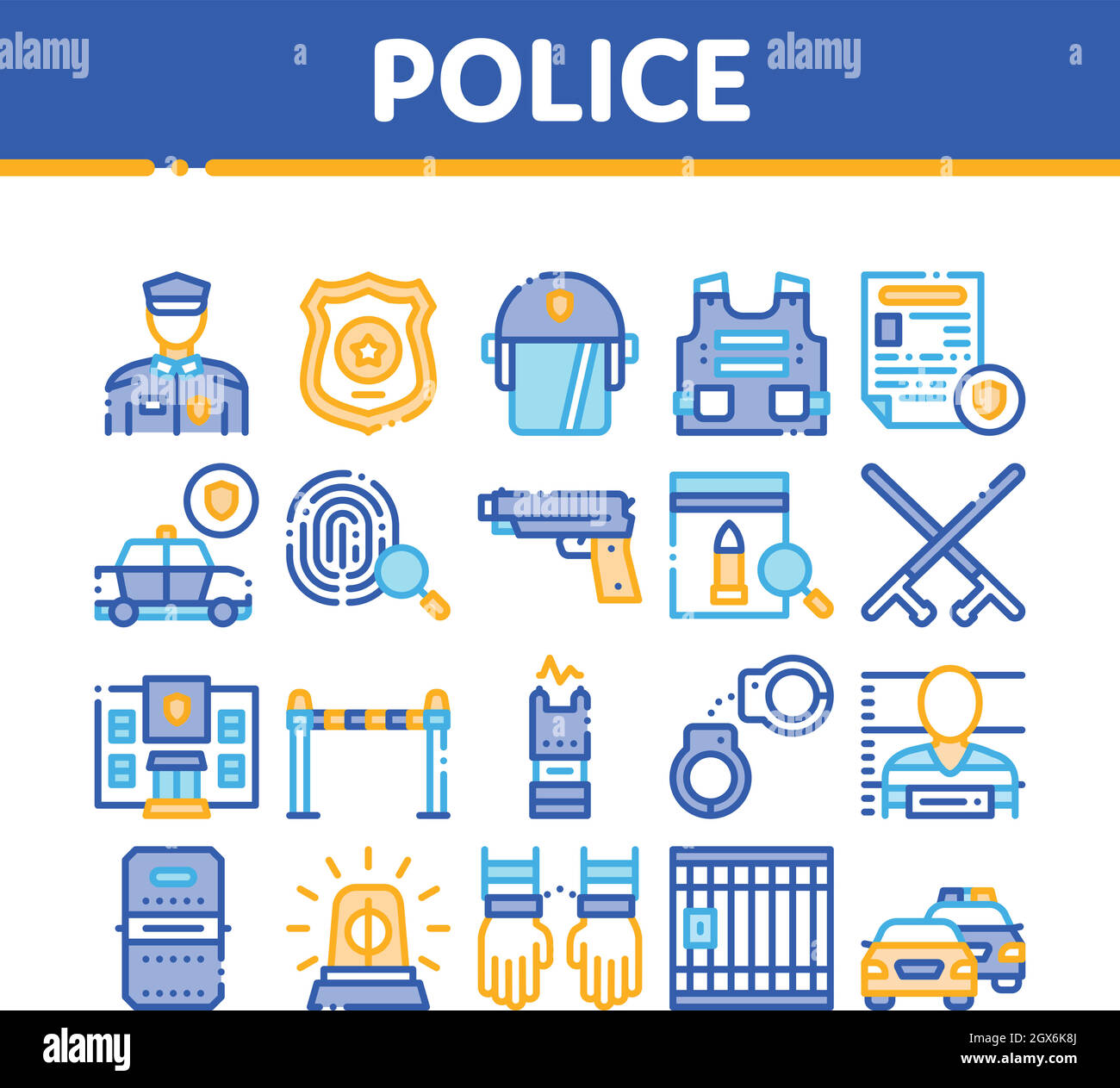 Police Department Collection Icons Set Vector Stock Vector Image & Art ...