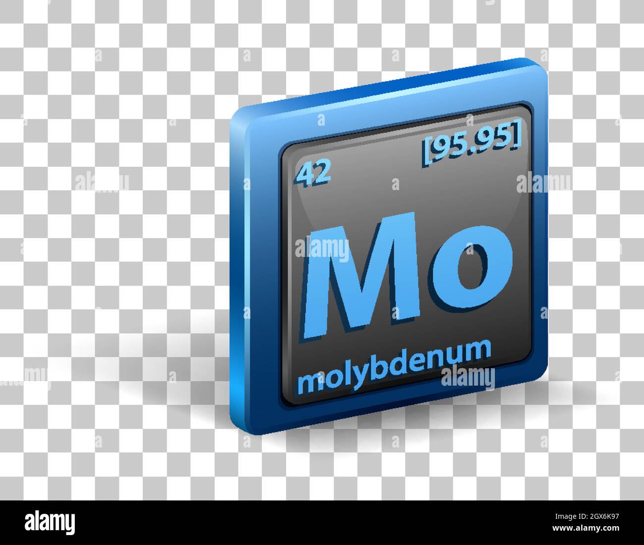 Molybdenum chemical element. Chemical symbol with atomic number and ...