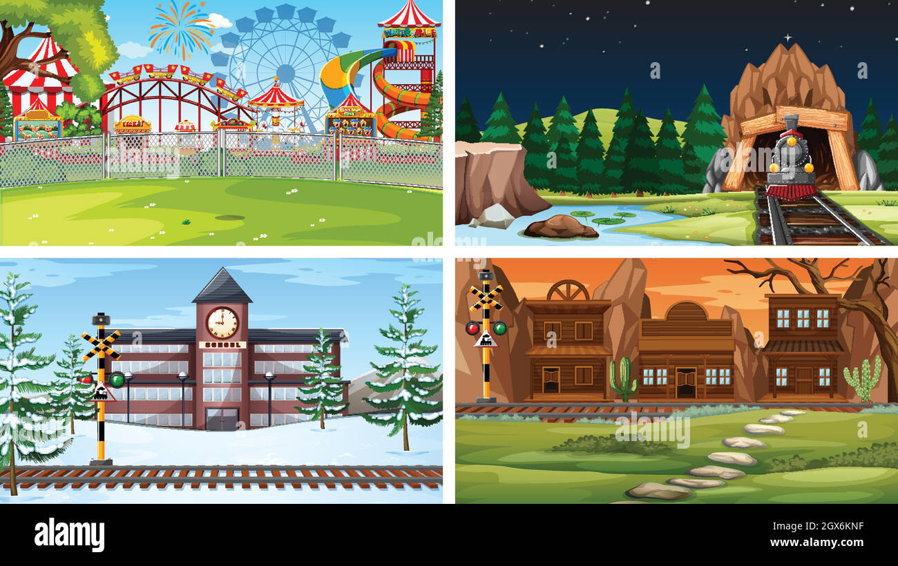 Set of scenes in nature setting Stock Vector Image & Art - Alamy