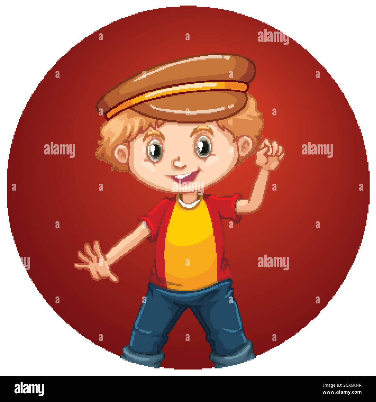 Happy boy on round background Stock Vector Image & Art - Alamy