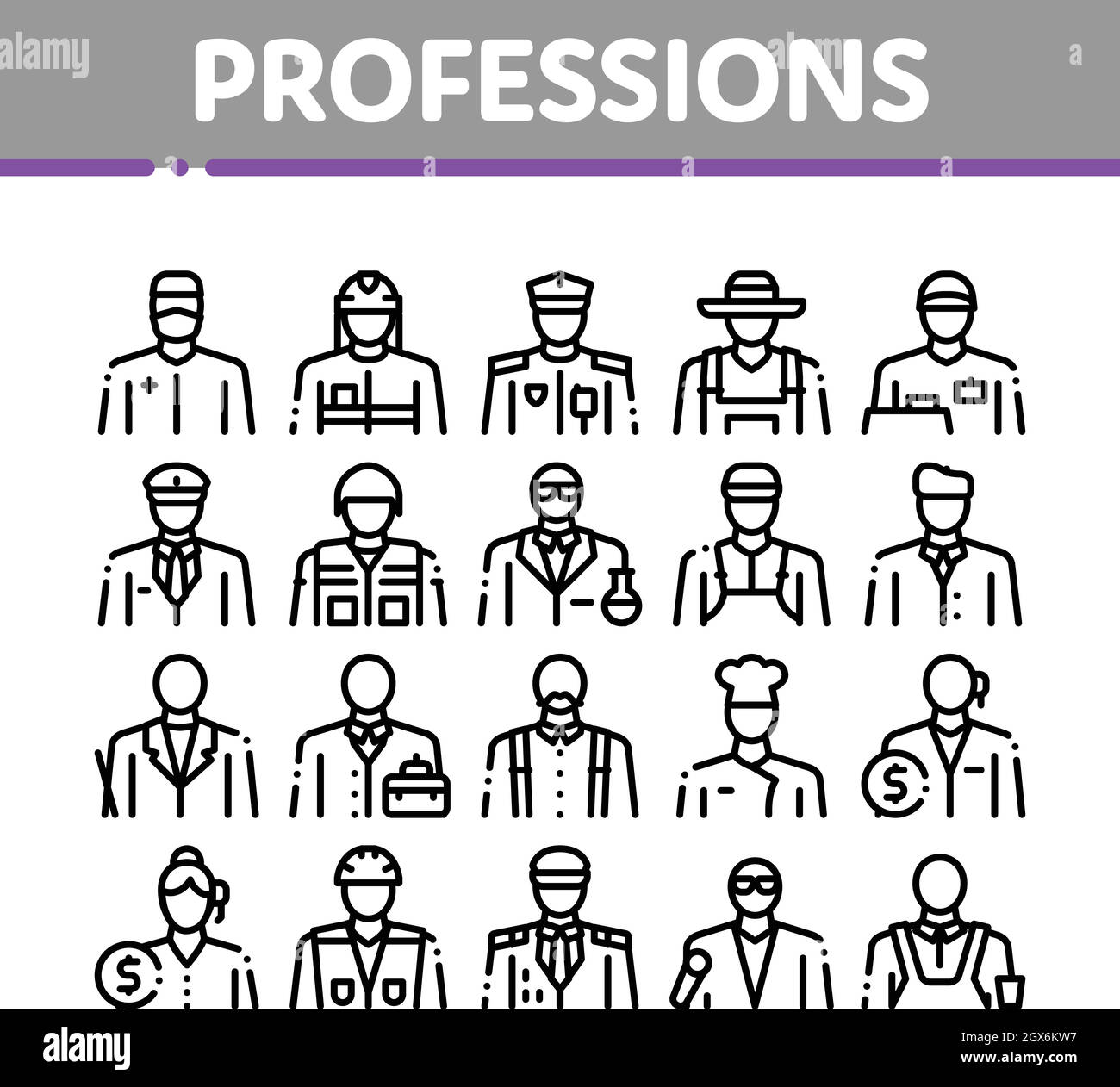 Professions People Collection Icons Set Vector Stock Vector Image & Art ...