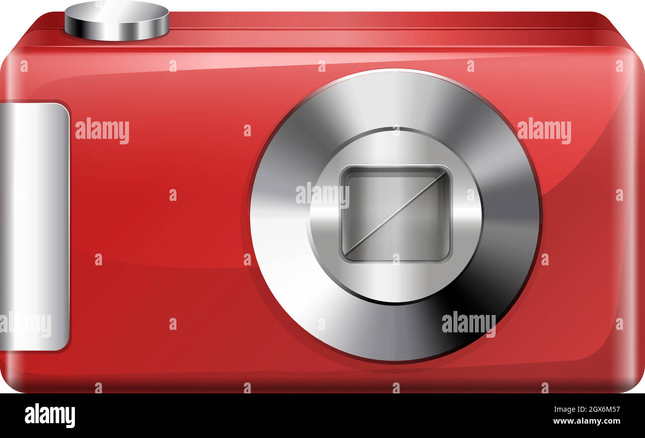 Digital camera isolated red Stock Vector Images - Alamy