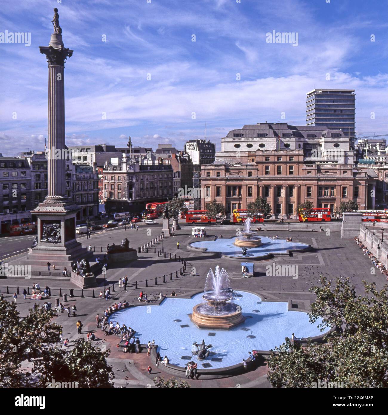 Historical 1997archive aerial view with copy space looking down on ...