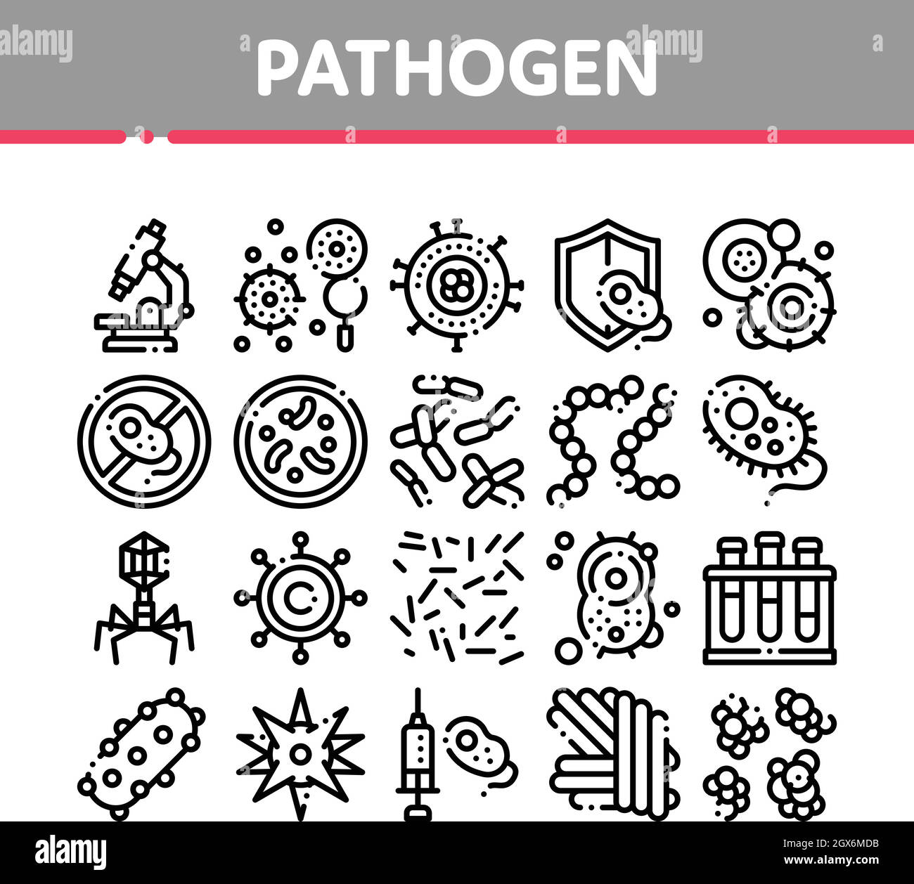 Collection Pathogen Elements Vector Sign Icons Set Stock Vector Image ...