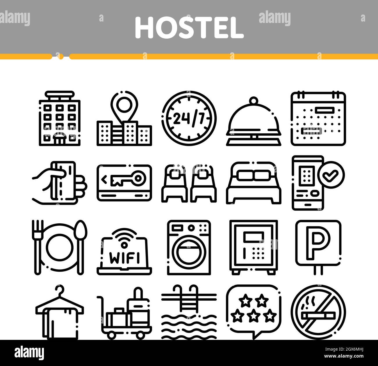 Hostel logo set hi-res stock photography and images - Alamy