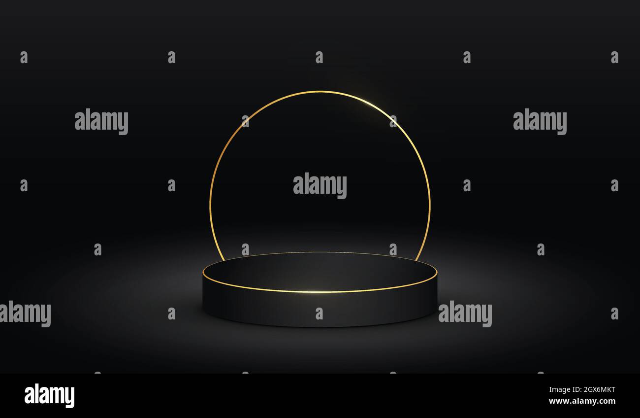 Black luxury podium golden hi-res stock photography and images - Alamy