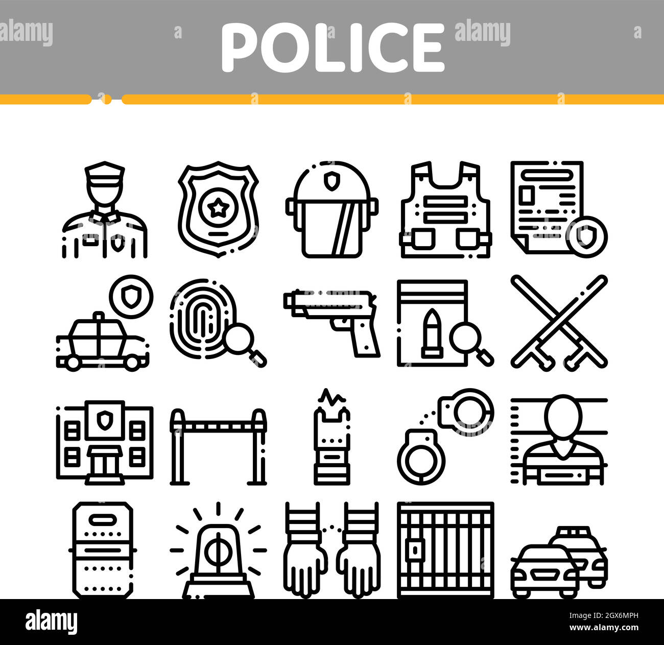 Police Department Collection Icons Set Vector Stock Vector Image & Art ...