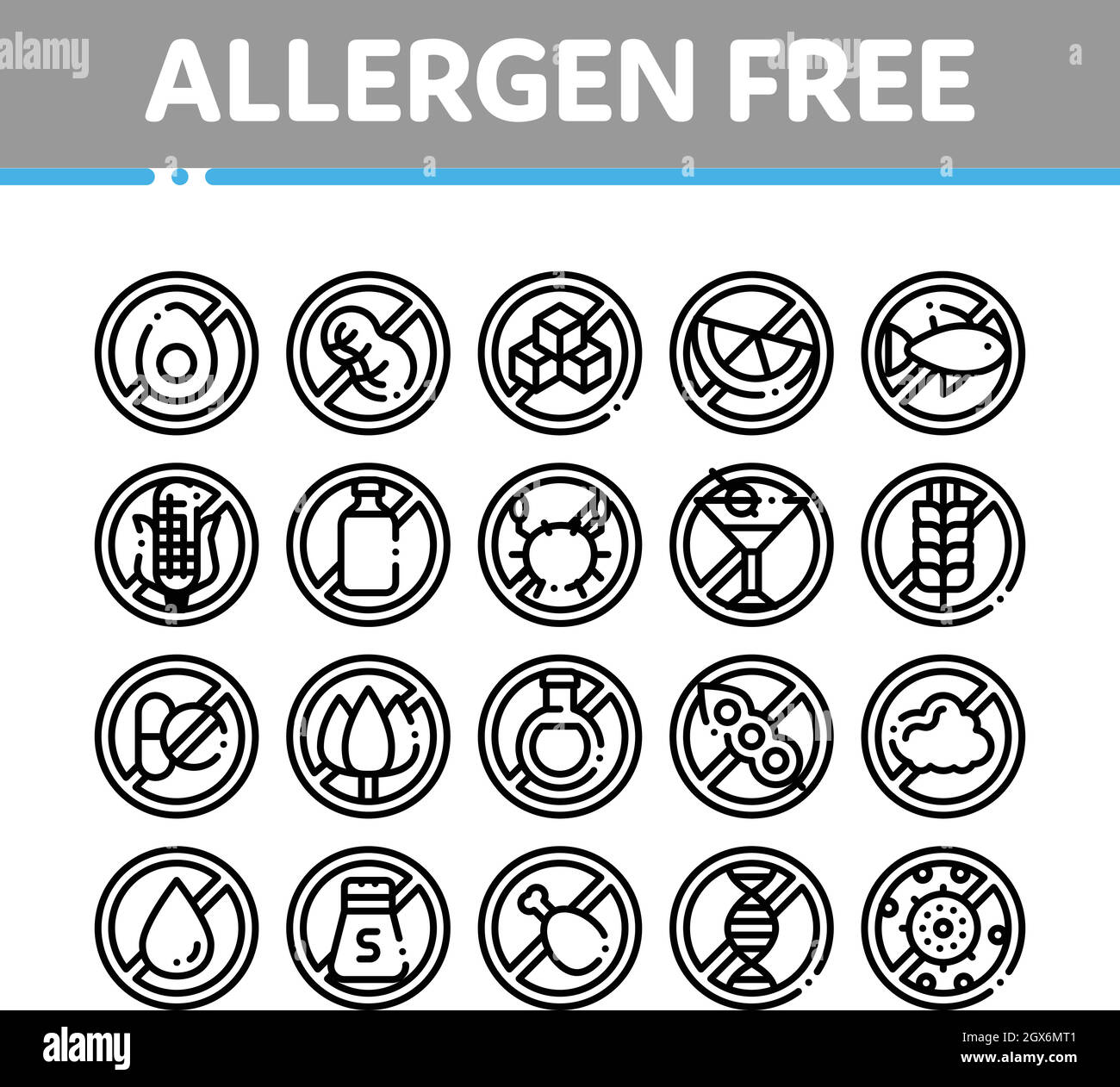 Food allergen icons hi-res stock photography and images - Alamy