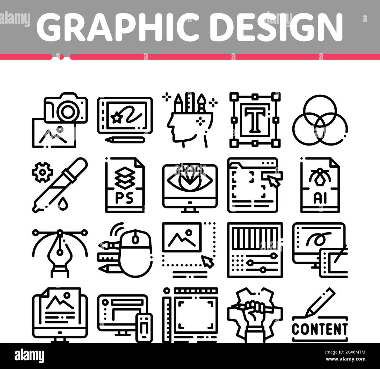 Graphic Design And Creativity Icons Set Vector Stock Vector Image & Art ...