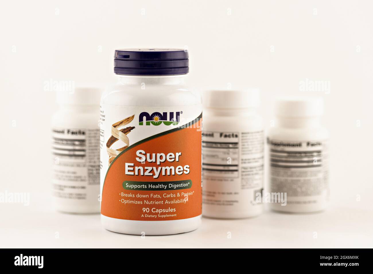 super enzymes capsules in the jar. dietary supplement editorial photo ...