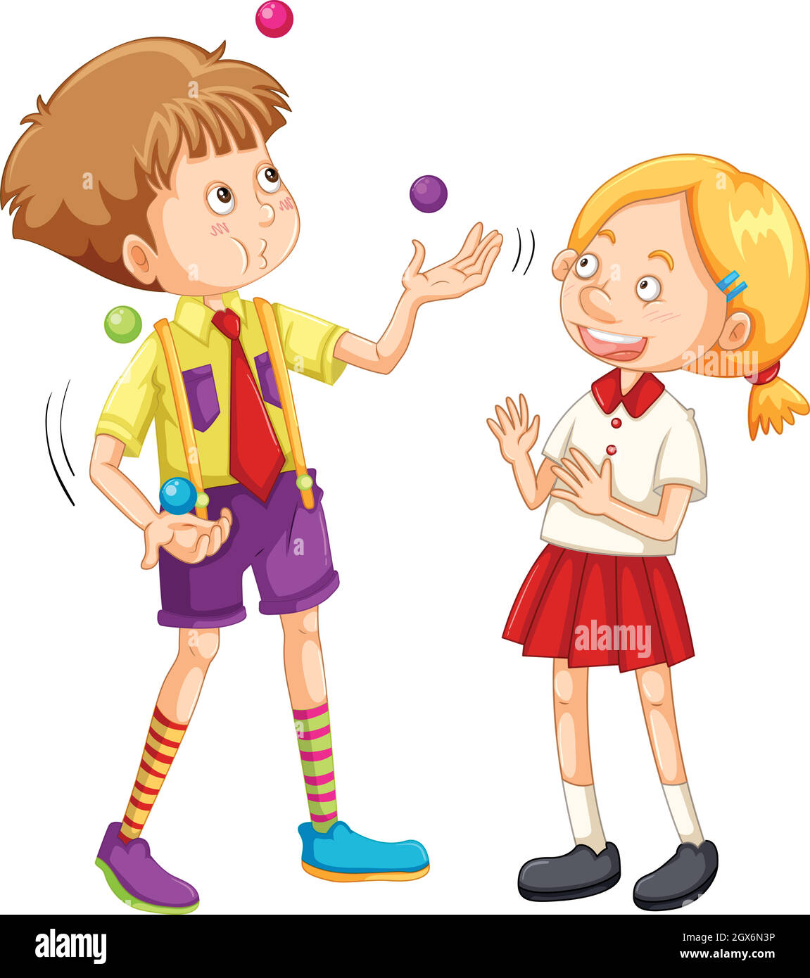 A Boy Juggling on White Background Stock Vector Image & Art - Alamy