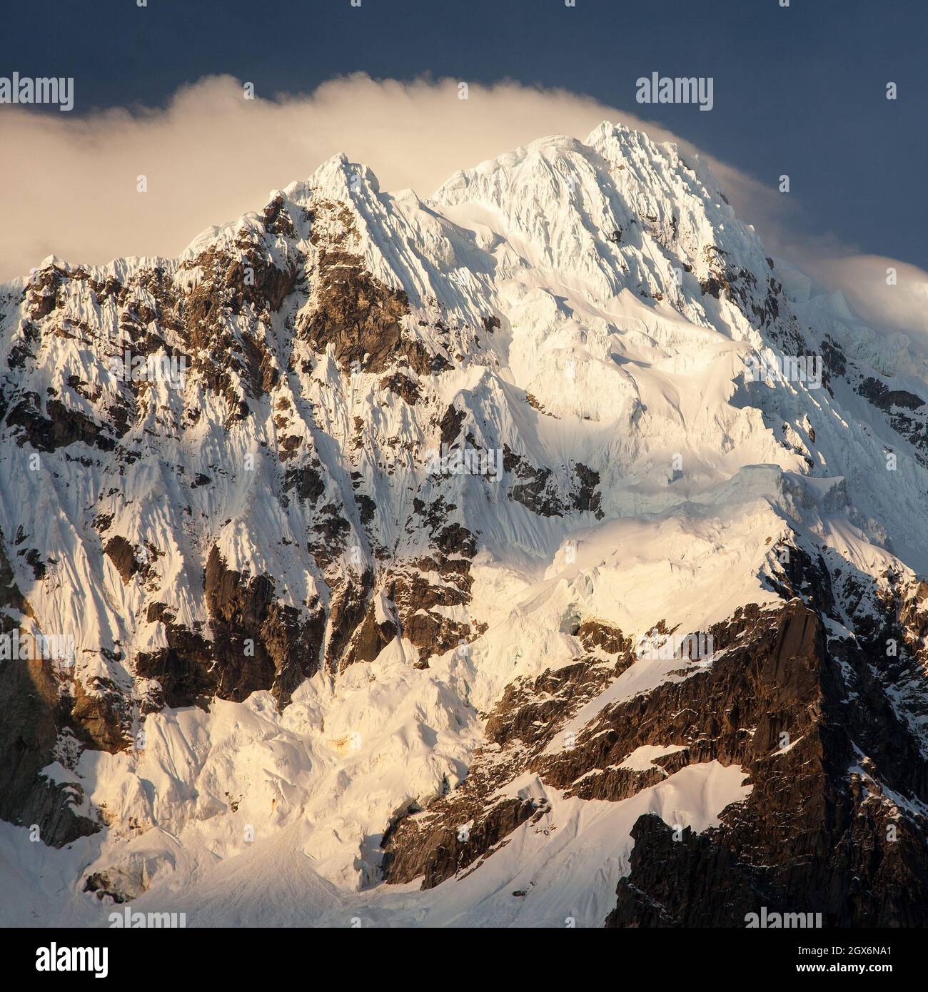 Evening view of mount Salkantay, Salcantay trek in the way to Machu ...