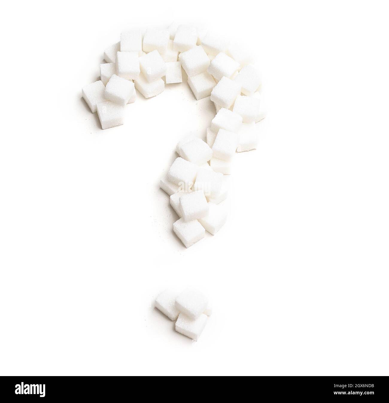 sugar question mark, white sugar cubes, isolated on white Stock Photo ...
