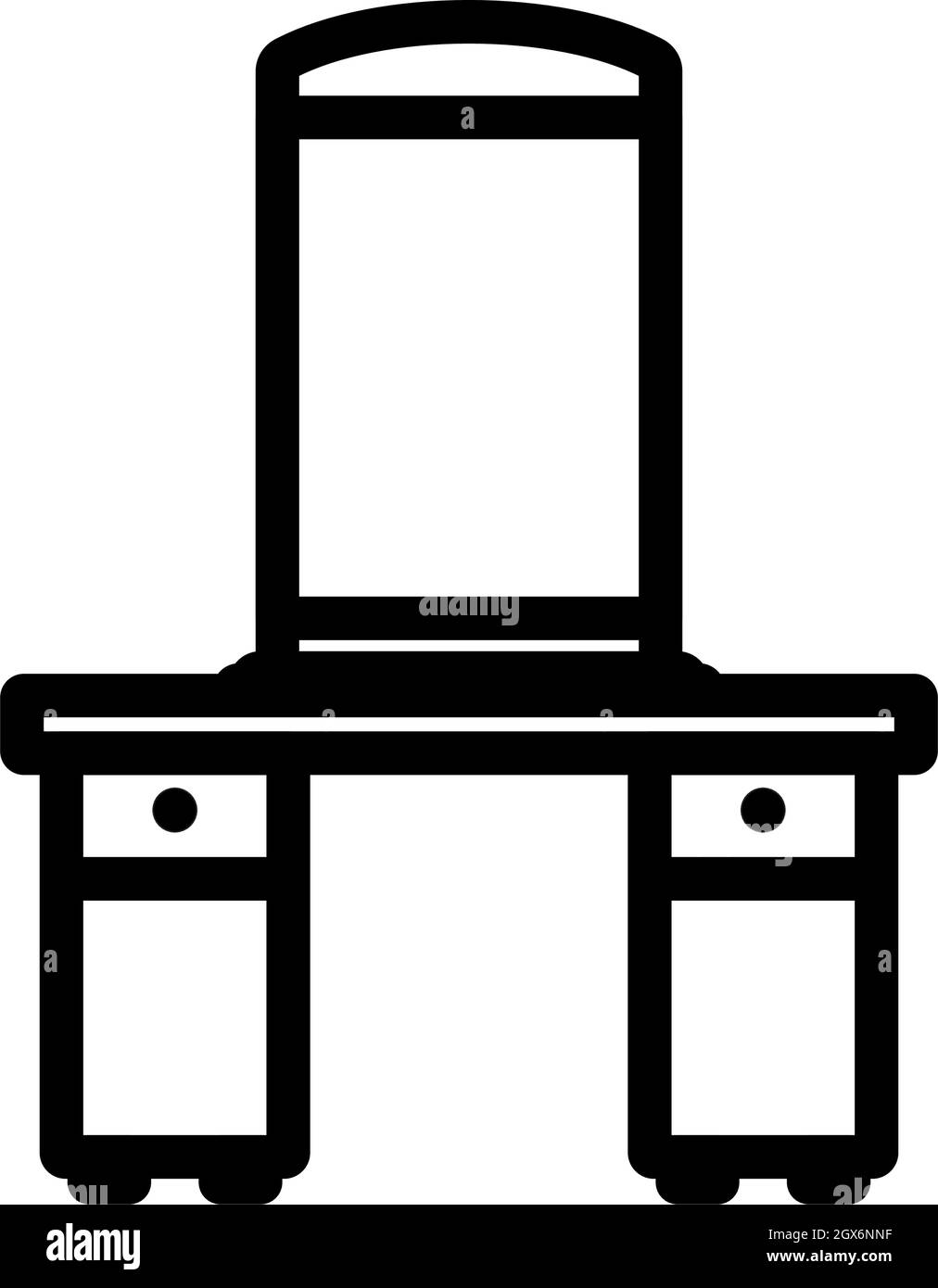 Room wooden dresser mirror Stock Vector Images - Alamy