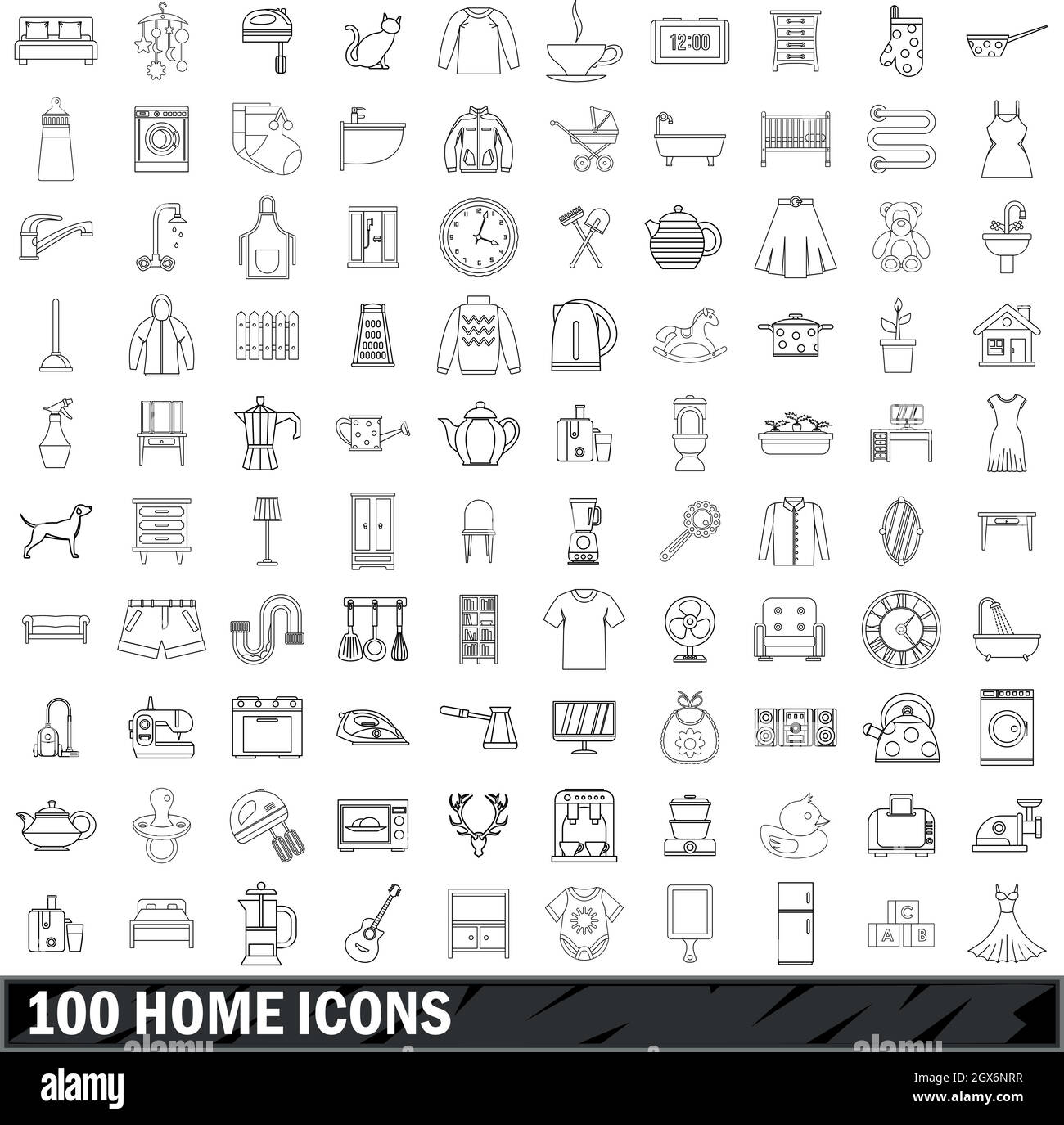 Kitchen appliances icons outline hi-res stock photography and images ...