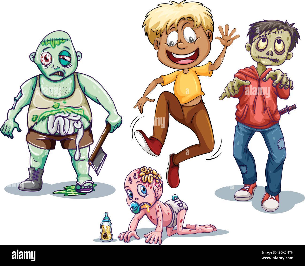 Zombies running Stock Vector Images - Alamy