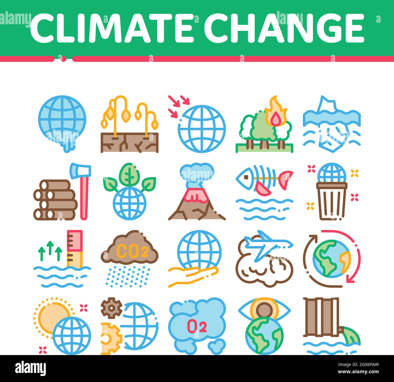 Climate change icons Stock Vector Images - Alamy