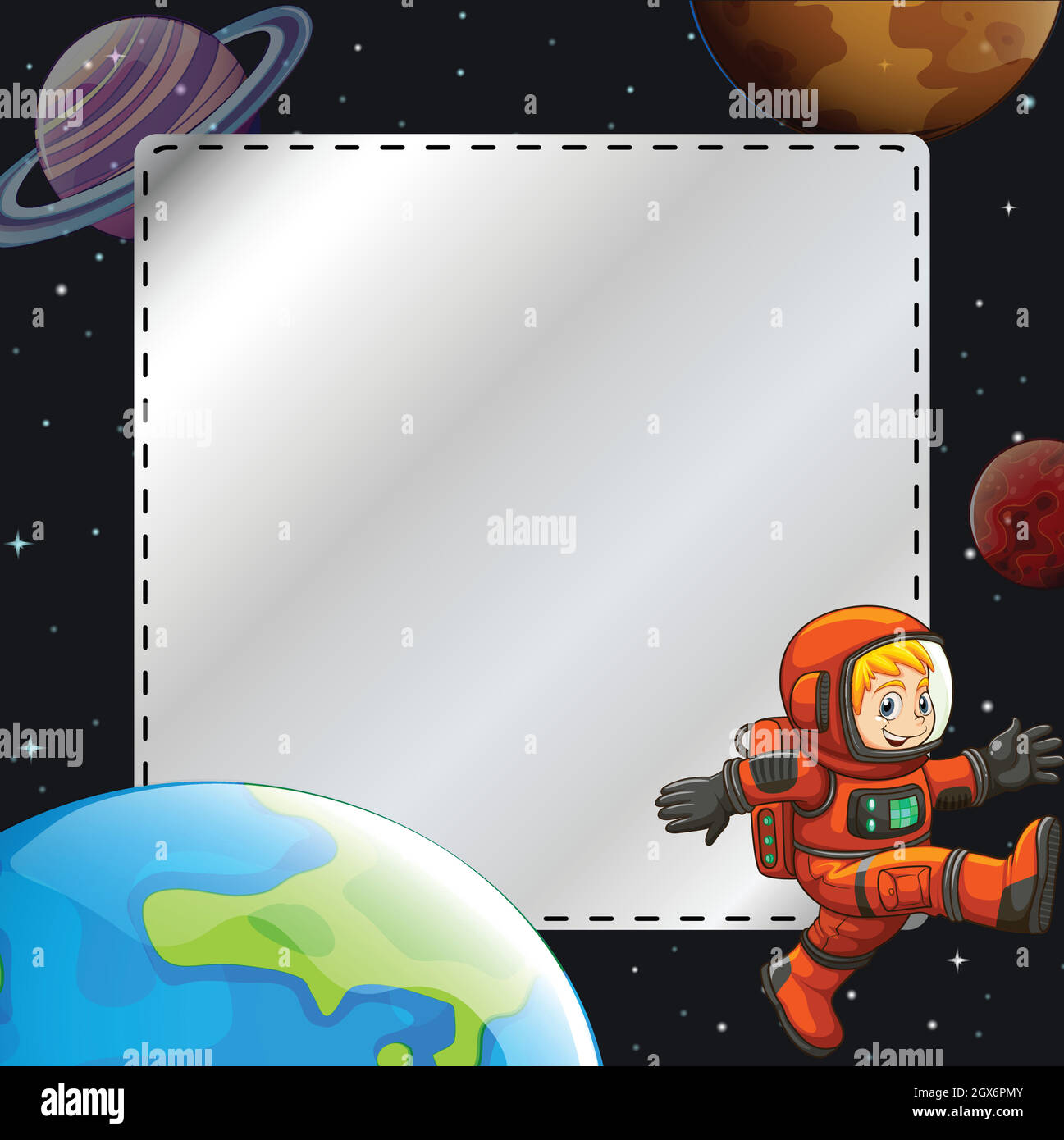 Space astronaut border Stock Vector Images - Alamy
