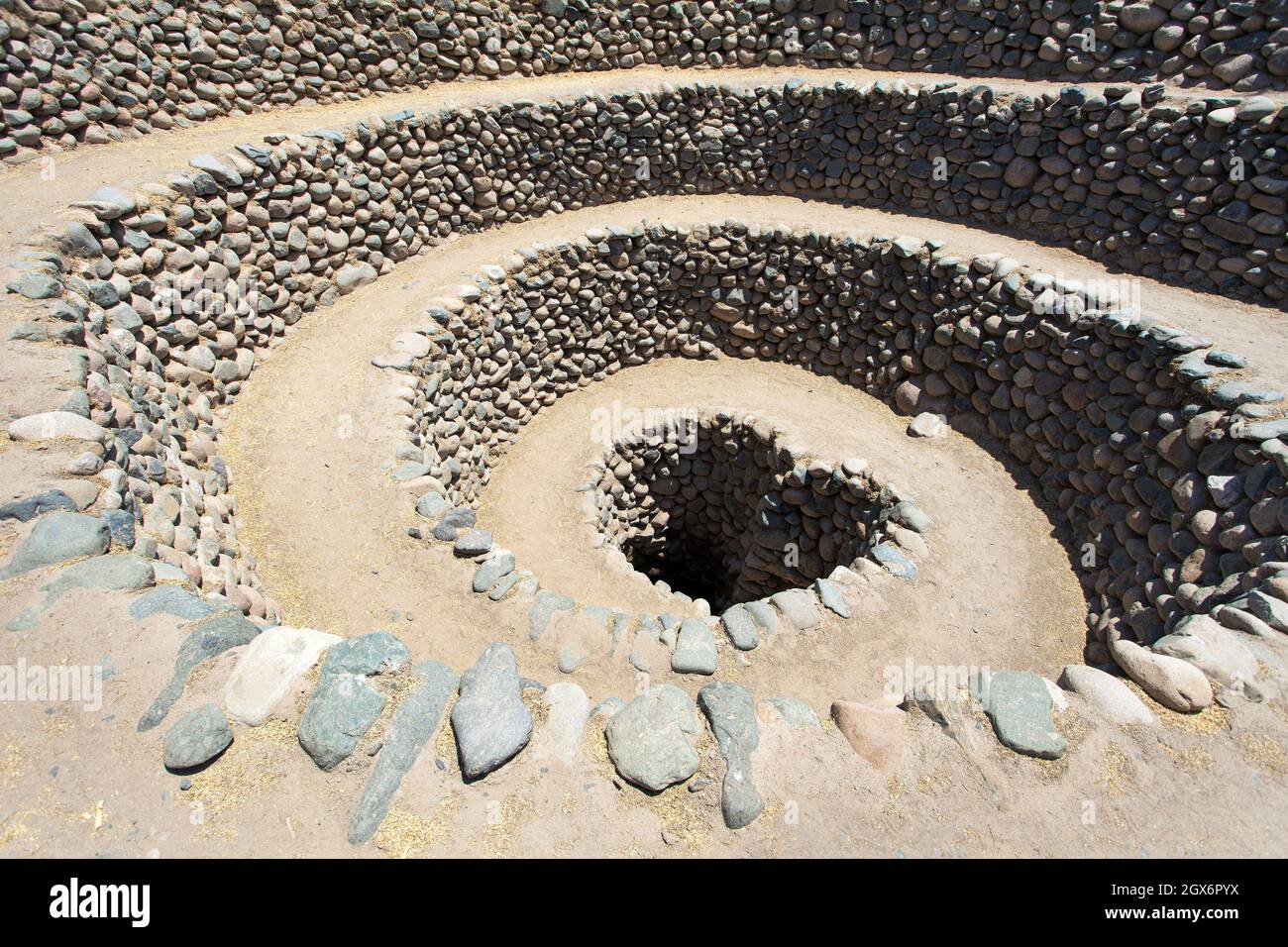 Cantalloc Aqueduct in Nazca or Nazca town, spiral or circle aqueducts ...