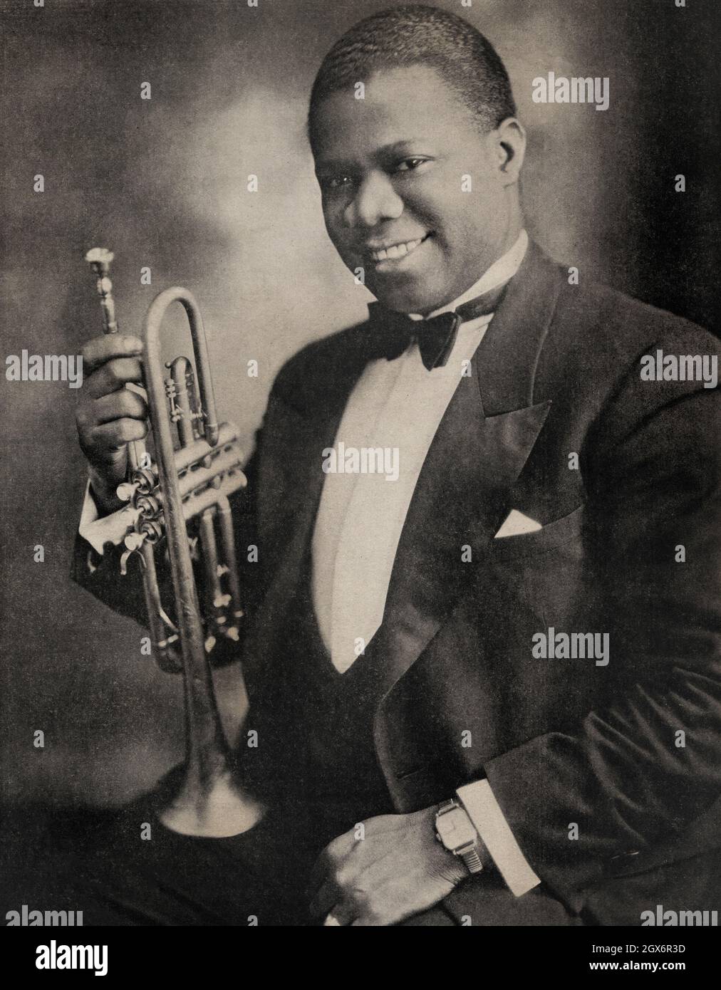 Louis Armstrong Trumpet Black And White