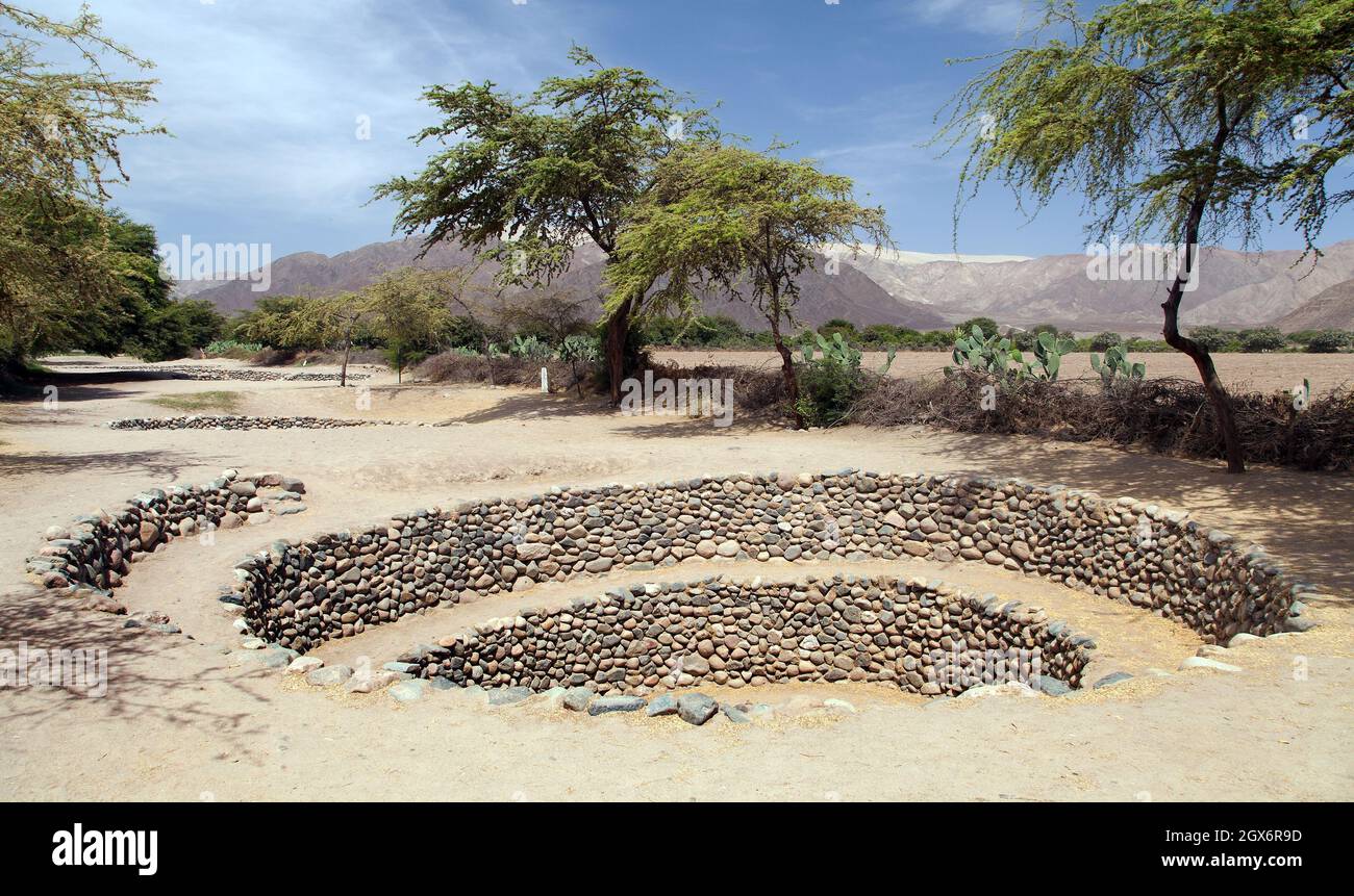Cantalloc Aqueduct in Nazca or Nazca town, spiral or circle aqueducts ...