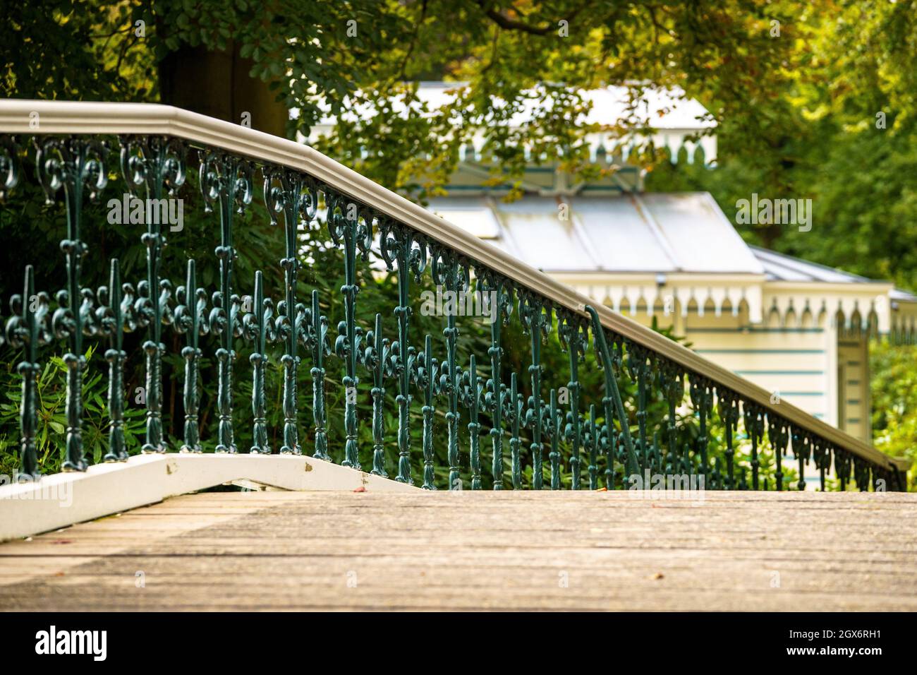 Image of a Beautiful decorative cast metal wrought fencing with ...