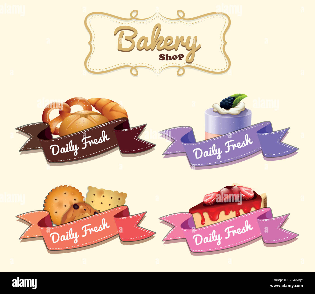 Different dessert menu on banner Stock Vector Image & Art - Alamy