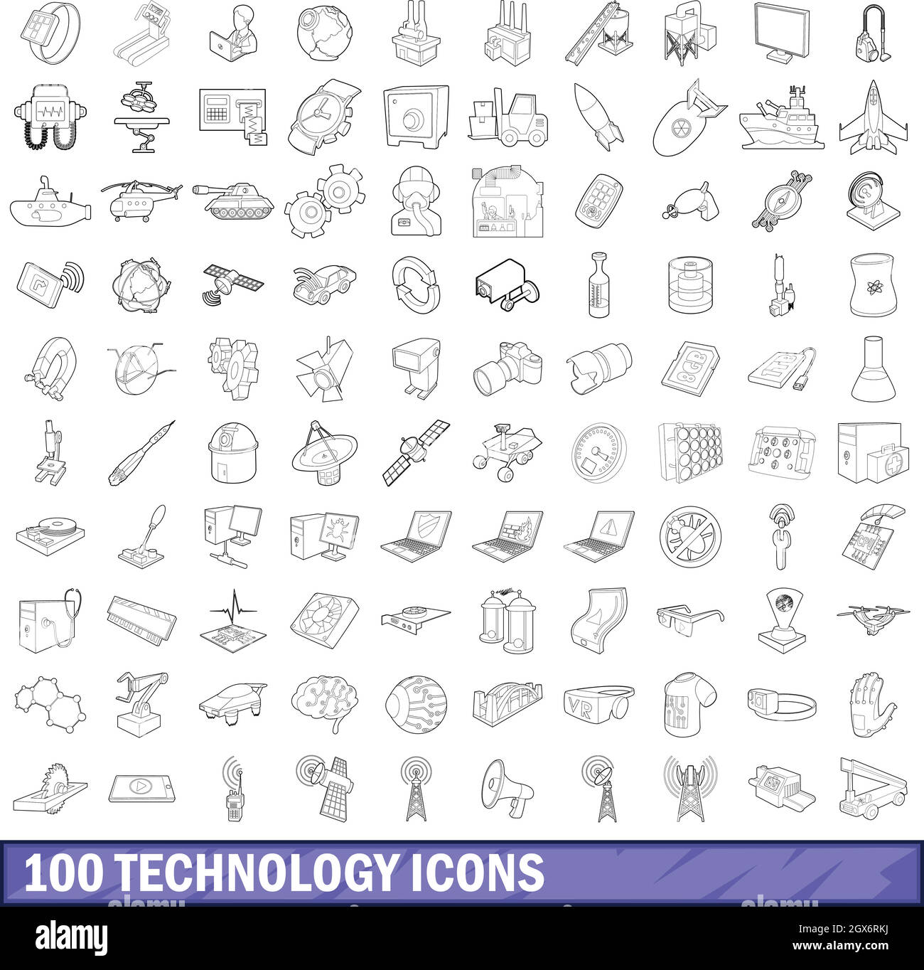 Thin line icons automation hi-res stock photography and images - Alamy