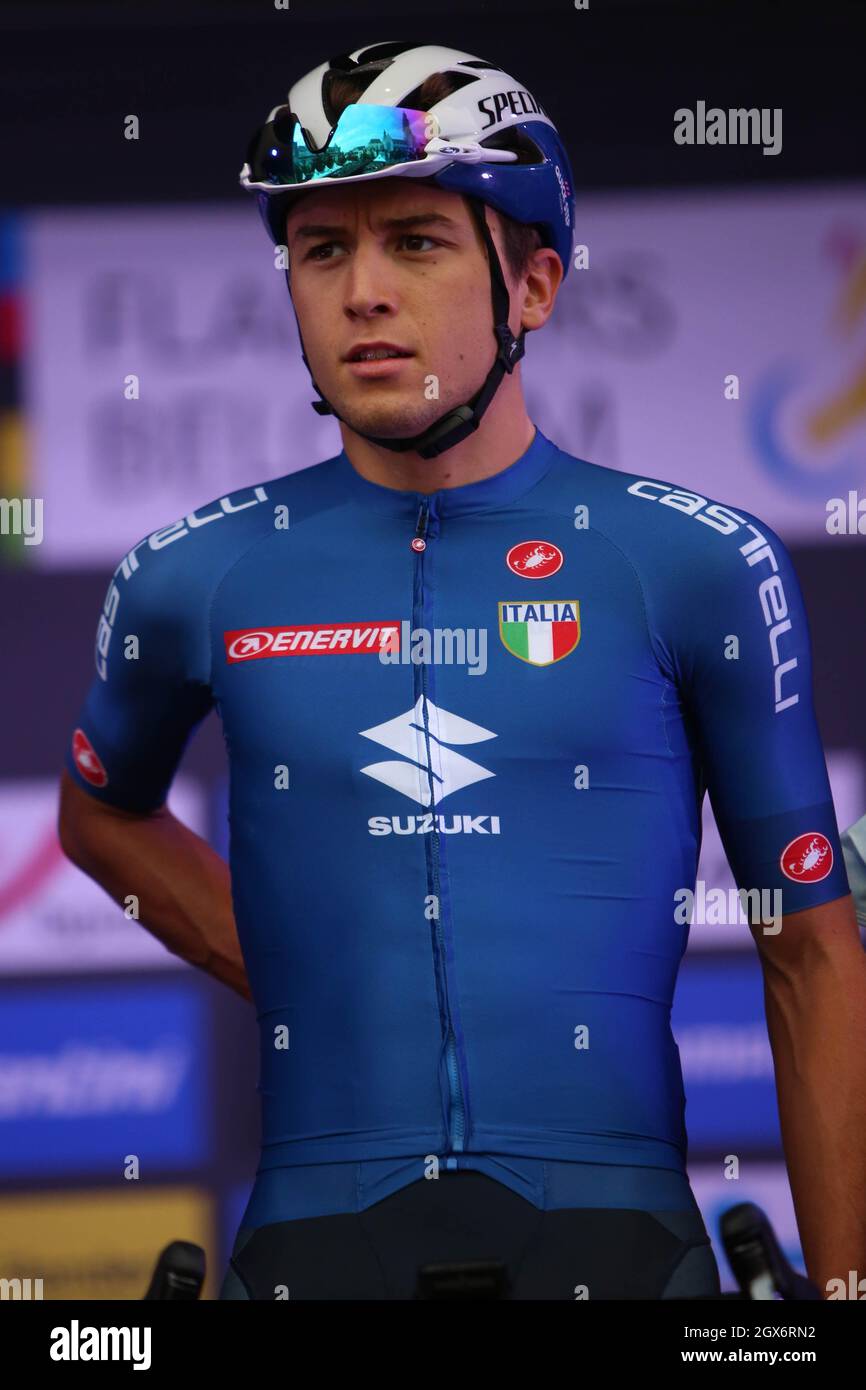 Andrea Bagioli of Italy during the 2021 UCI World Road Championships ...