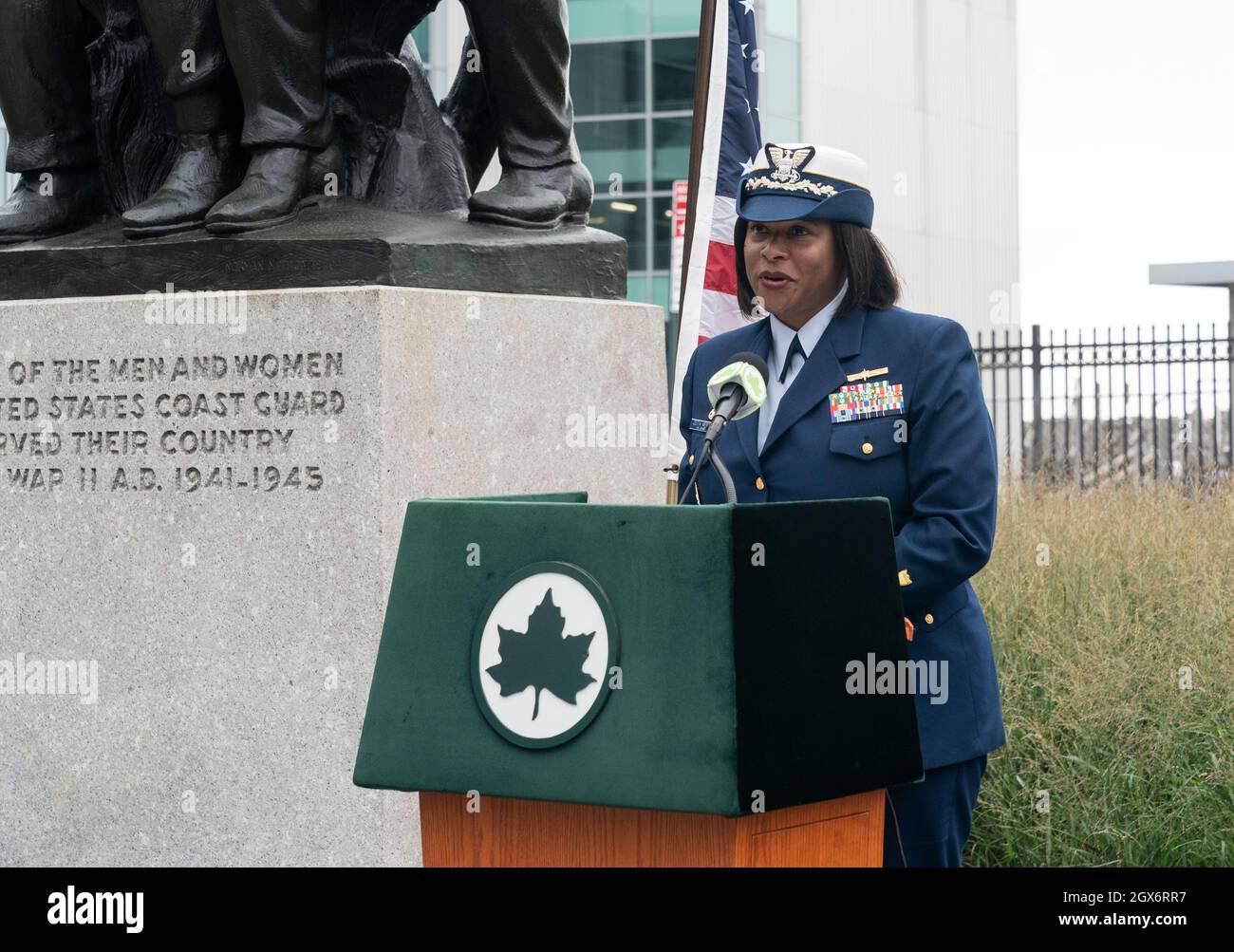 New York, NY - October 4, 2021: Captain Zeita Merchant speaks during ...