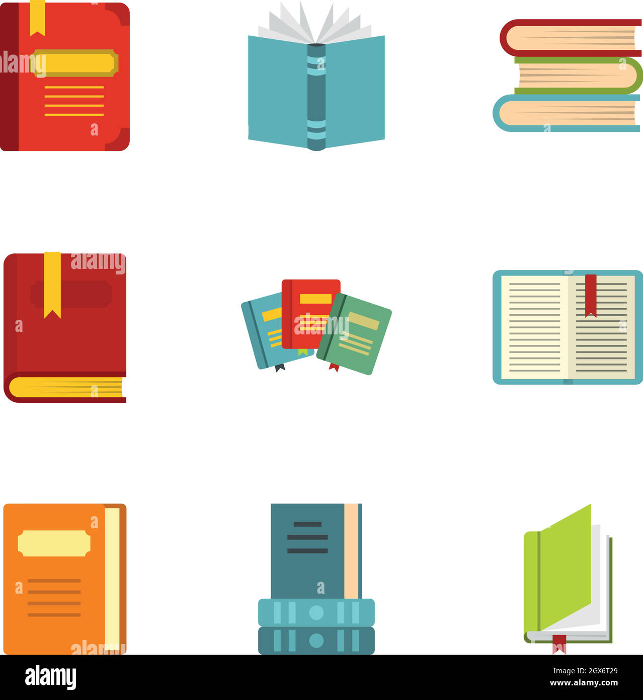 Reading and learning icons set, flat style Stock Vector Image & Art - Alamy