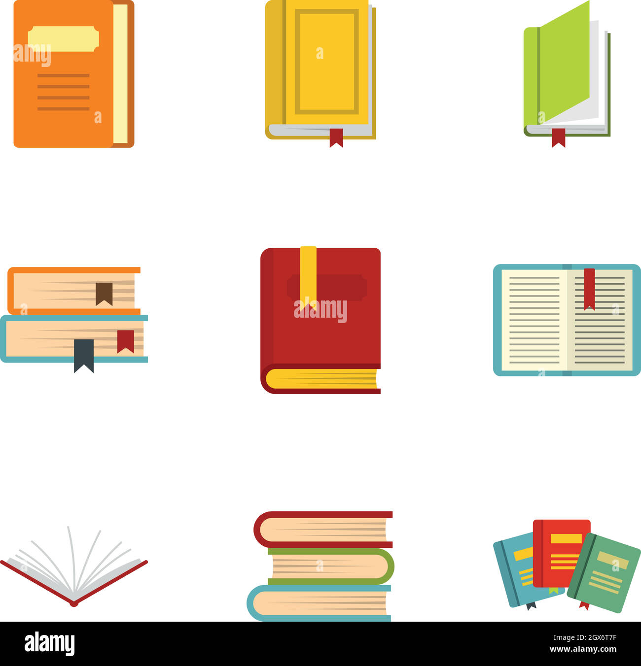 Books icons set, flat style Stock Vector Image & Art - Alamy
