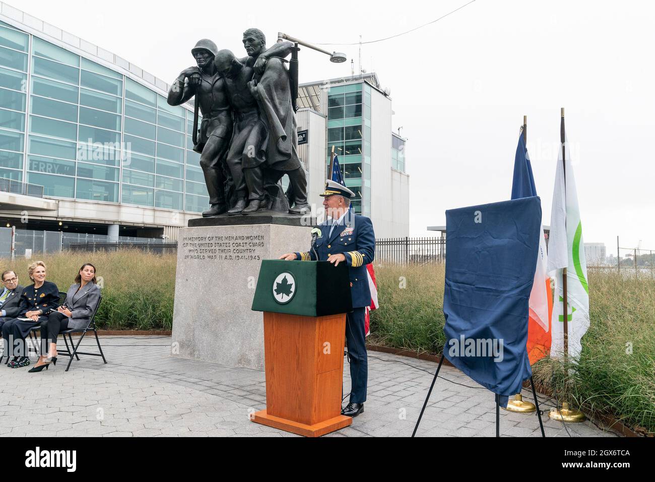 Admiral Karl Schultz speaks during ceremony for rededicattion of ...